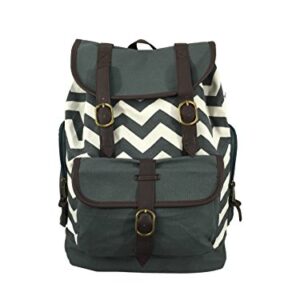 K-Cliffs Travel Laptop Backpack Canvas School Bookbag Casual School Daypack Rucksack Grey Chevron