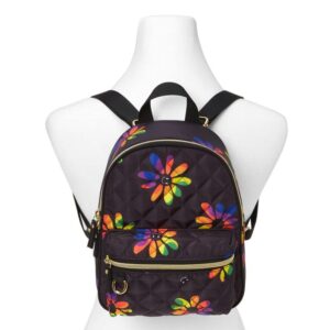 Claire's Small Backpack Purse - Cute Backpack for Little Girls, Teens, and Women Rainbow Daisy Quilted Small Backpack