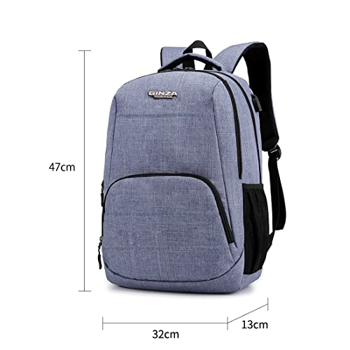 PRIMICIA GinzaTravel Laptop Backpack Anti Theft Water Resistant Backpacks School Computer Bookbag for Men Women College Students (Grass Blue)