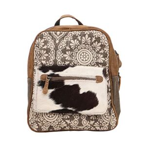 myra bag clique upcycled canvas & cowhide backpack s-1446