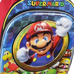 Nintendo Super Mario Bros All Over Character Molded Iridescent 16" Backpack