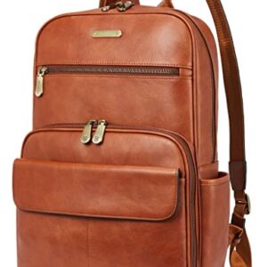 BOSTANTEN Mens Laptop Backpack Genuine Leather 15.6 inch Computer Bag Business Work Travel Daypack Vintage Large Shoulder Bag