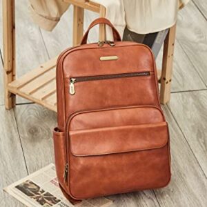 BOSTANTEN Mens Laptop Backpack Genuine Leather 15.6 inch Computer Bag Business Work Travel Daypack Vintage Large Shoulder Bag