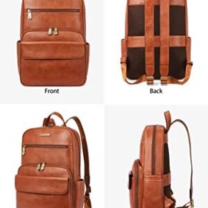 BOSTANTEN Mens Laptop Backpack Genuine Leather 15.6 inch Computer Bag Business Work Travel Daypack Vintage Large Shoulder Bag