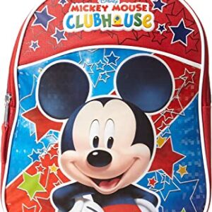 Fast Forward Mickey Mouse Mini Backpack for Boys - Bundle with 11” Mickey Mouse Preschool Backpack, Mickey Stickers, Door Hanger | Mickey Mouse Backpack for Toddler Boys