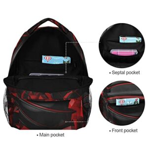 Krafig Red Black Basketball Boys Girls Kids School Backpacks Bookbag, Elementary School Bag Travel Backpack Daypack