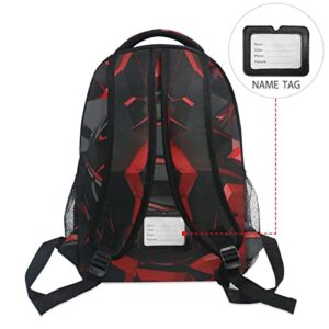 Krafig Red Black Basketball Boys Girls Kids School Backpacks Bookbag, Elementary School Bag Travel Backpack Daypack