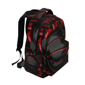 Krafig Red Black Basketball Boys Girls Kids School Backpacks Bookbag, Elementary School Bag Travel Backpack Daypack