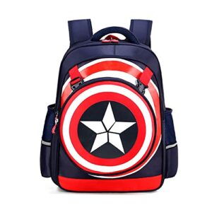 yunniel kids backpack children school bag comic waterproof book bag travel bag for boys, navy, large