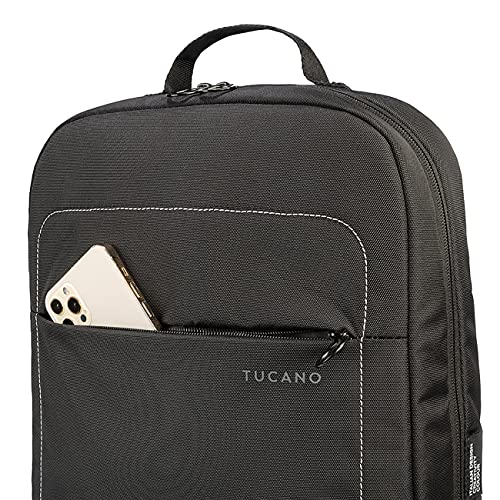 TUCANO LUP Ultraslim light backpack durable technical fabric for 15.6 in laptops, MacBook Pro 16 in - Black