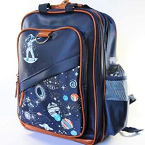 School Backpack 15" with Laptop Sleeve | Kids Galaxy Space Book Bag Dabbing Spaceman Astronaut | Stars Rucksack Lightweight Water Resistant and Durable for Travel and Hiking