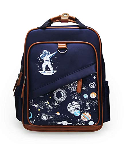 School Backpack 15" with Laptop Sleeve | Kids Galaxy Space Book Bag Dabbing Spaceman Astronaut | Stars Rucksack Lightweight Water Resistant and Durable for Travel and Hiking