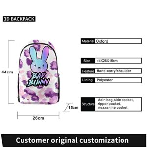 Zakely Un Verano Sin Ti Backpack Bunny Fans Backpack Travel Shoulder Backpack Cosplay Backpack for Men Women