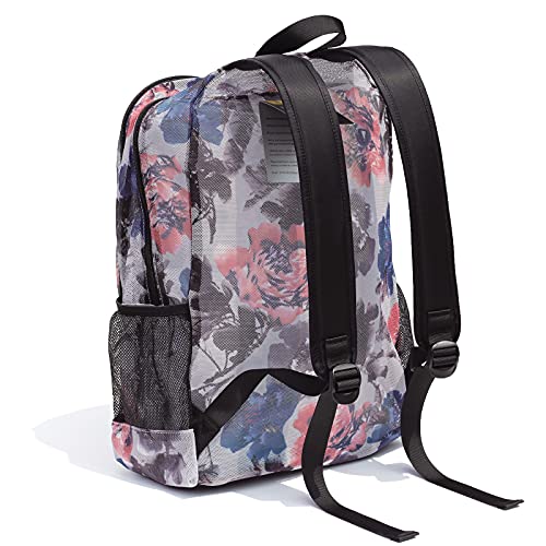 VAVAER Floral Large Mesh Backpack Travel Laptop Backpack College School Computer Bag Beach Bag Multipurpose