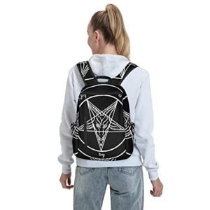 SWEET TANG Azazel Storm Goat Pentagram Satanic Logo black Backpack Students Bookbag Outdoor Daypack with Adjustable Shoulder Straps Multipurpose Backpack