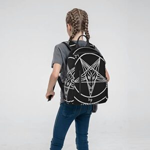 SWEET TANG Azazel Storm Goat Pentagram Satanic Logo black Backpack Students Bookbag Outdoor Daypack with Adjustable Shoulder Straps Multipurpose Backpack