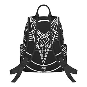 SWEET TANG Azazel Storm Goat Pentagram Satanic Logo black Backpack Students Bookbag Outdoor Daypack with Adjustable Shoulder Straps Multipurpose Backpack