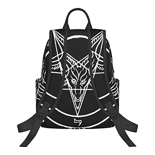 SWEET TANG Azazel Storm Goat Pentagram Satanic Logo black Backpack Students Bookbag Outdoor Daypack with Adjustable Shoulder Straps Multipurpose Backpack