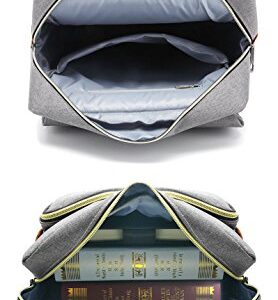 Furivy Unisex Oxford Retro Style Laptop Backpack College School Bag Student Daypack Rucksack Light Gray