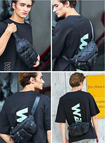 Chenstabar Sling Bag Chest Shoulder Backpack Small Men Crossbody Shoulder Bag Multipurpose Fanny Pack for Wallet Phone (Snap)