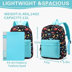 Little Kids Toddler Backpacks for Boys and Girls Preschool Backpack With Chest Strap (Dinosaur black blue)