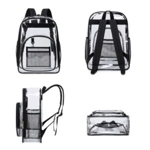 Clear Backpack Men Women Heavy Duty PVC Plastic Transparent School Backpack See Through Book bags for Teen Girls Boys