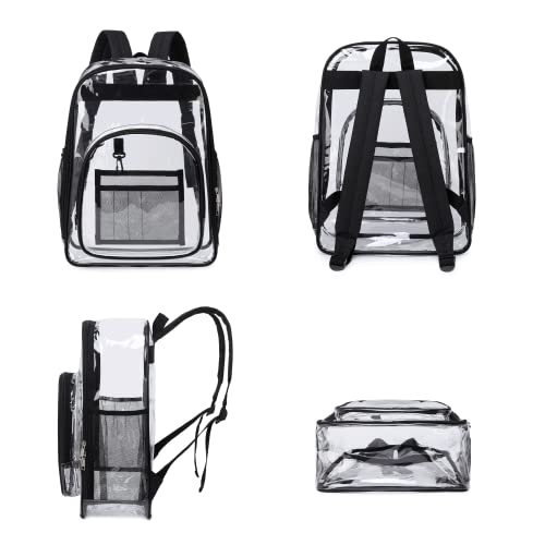 Clear Backpack Men Women Heavy Duty PVC Plastic Transparent School Backpack See Through Book bags for Teen Girls Boys