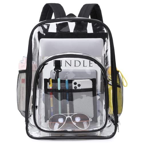 Clear Backpack Men Women Heavy Duty PVC Plastic Transparent School Backpack See Through Book bags for Teen Girls Boys