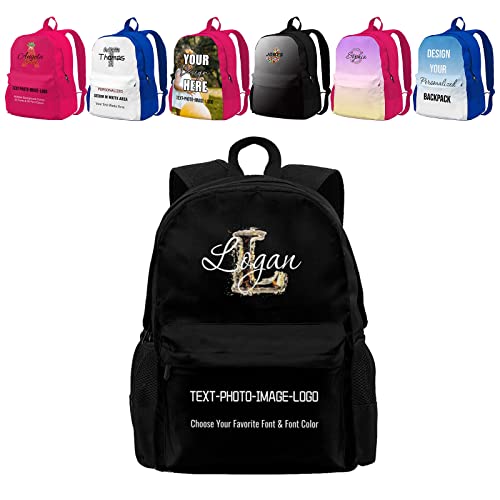 Custom School Bag,Customized Large Capacity Travel Knapsack,Personalized Photo & Text & Logo,SchoolBag Suitable For Women Men