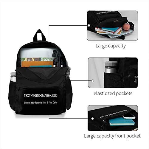 Custom School Bag,Customized Large Capacity Travel Knapsack,Personalized Photo & Text & Logo,SchoolBag Suitable For Women Men