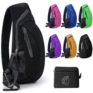 6 pcs crossbody sling backpack foldable sling bags multipurpose crossbody shoulder bag men women chest bag daypack for cycling walking hiking travel running outdoor, 6 colors