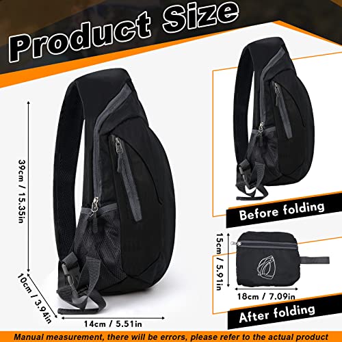 6 Pcs Crossbody Sling Backpack Foldable Sling Bags Multipurpose Crossbody Shoulder Bag Men Women Chest Bag Daypack for Cycling Walking Hiking Travel Running Outdoor, 6 Colors