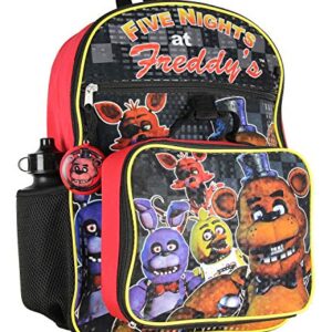 Five Nights At Freddy's 16" Backpack Lunch Box Water Bottle Lunch Kit -5 Piece Set