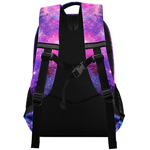 ALAZA Wolf Print Galaxy Starry Sky Animal Backpack Purse for Women Men Personalized Laptop Notebook Tablet School Bag Stylish Casual Daypack, 13 14 15.6 inch