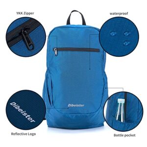 Dibeister lightweight foldable backpack, hiking waterproof backpack, camping outdoor vacation daily bag (Blue)