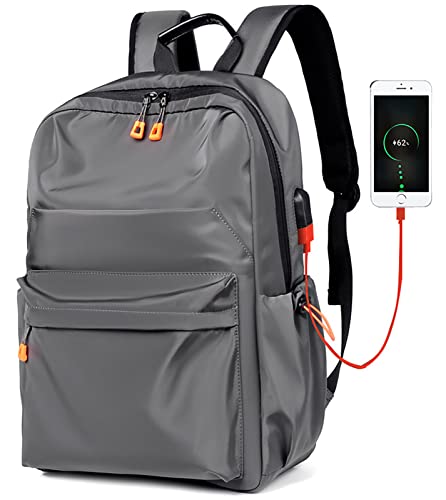 Lightweight Casual Laptop Backpack for Men and Women, MCWTH Sport Backpacks Travel College School Bookbag (Grey)