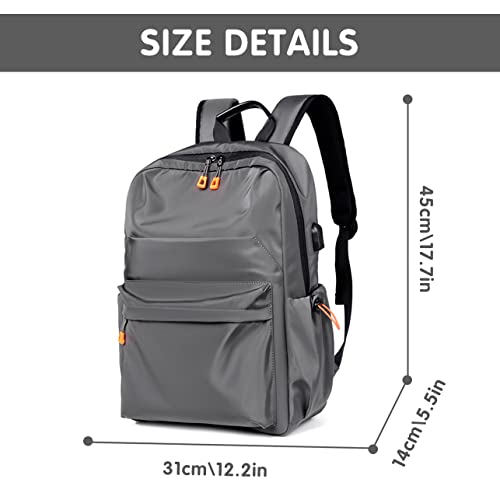 Lightweight Casual Laptop Backpack for Men and Women, MCWTH Sport Backpacks Travel College School Bookbag (Grey)