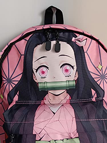 XIXISA Anime Nezuko Shinobu Kanroji Inosuke Cosplay School Backpack with Pencil Case Anime Backpacks for Teens