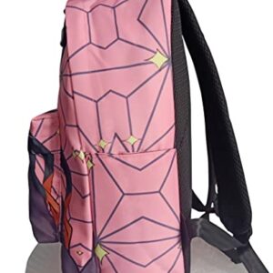 XIXISA Anime Nezuko Shinobu Kanroji Inosuke Cosplay School Backpack with Pencil Case Anime Backpacks for Teens