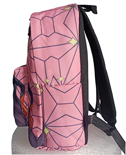 XIXISA Anime Nezuko Shinobu Kanroji Inosuke Cosplay School Backpack with Pencil Case Anime Backpacks for Teens