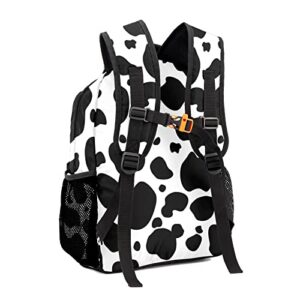 ArtGift Personalized Black White Cow Print Backpack Causual Shoulder Bags for Women Men Gift, 12.2(L) x 5.9(W) x 16.5(H) Inch