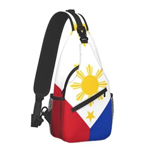 hicyyu philippine flag-5 outdoor crossbody shoulder bag for unisex young adult hiking sling backpack