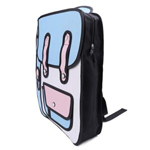 S-YUWEN 2D Comic Backpack, Creative Cartoon School Bag, 3D Jump Style Comic Bookbag, Comic Bookbag for Teenager Students Girls Daypack Travel Rucksack,Perfect Size for School and Travel