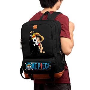 Rahvxjo Anime Backpack 17 Inch Large Laptop Backpack Casual Travel Backpack for Teens Men Women black-13