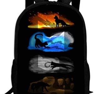 UUJJCG Youth Adult Durable Waterproof Warriors Cat Backpack Shoulder Bag School Bag Bookbag for Hiking Traveling School