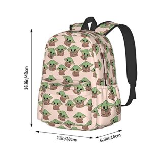 meiystyle Kids Yoda Backpack Student Cute Book Bag Travel Bag Satchel for Boys Girls (Pink)