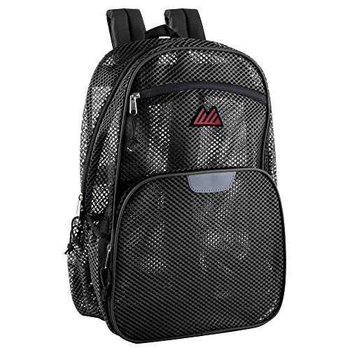 Collapsible Mesh Backpacks for Adults, School, Beach - Backpack with Reflective Strip and Wire Frame for Support (Black)