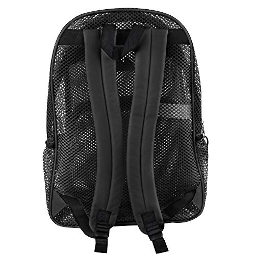 Collapsible Mesh Backpacks for Adults, School, Beach - Backpack with Reflective Strip and Wire Frame for Support (Black)