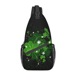 gelxicu cute st. patrick’s day sling backpack fashion shamrock crossbody shoulder bag travel hiking chest bag daypack