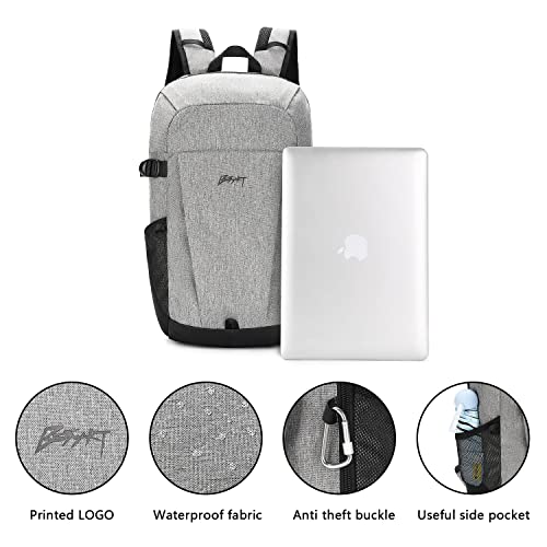 BE SMART Travel Backpack Lightweight Sport Bag Laptop Bag fits 13.5 Inches Computer for Man & Woman Durable School Book Bag for College Student for Hiking Work Business Camping-Grey